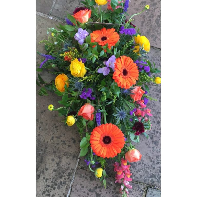 Hand tied Sheaf’s & Small Casket Sprays – Flowers by Wendy