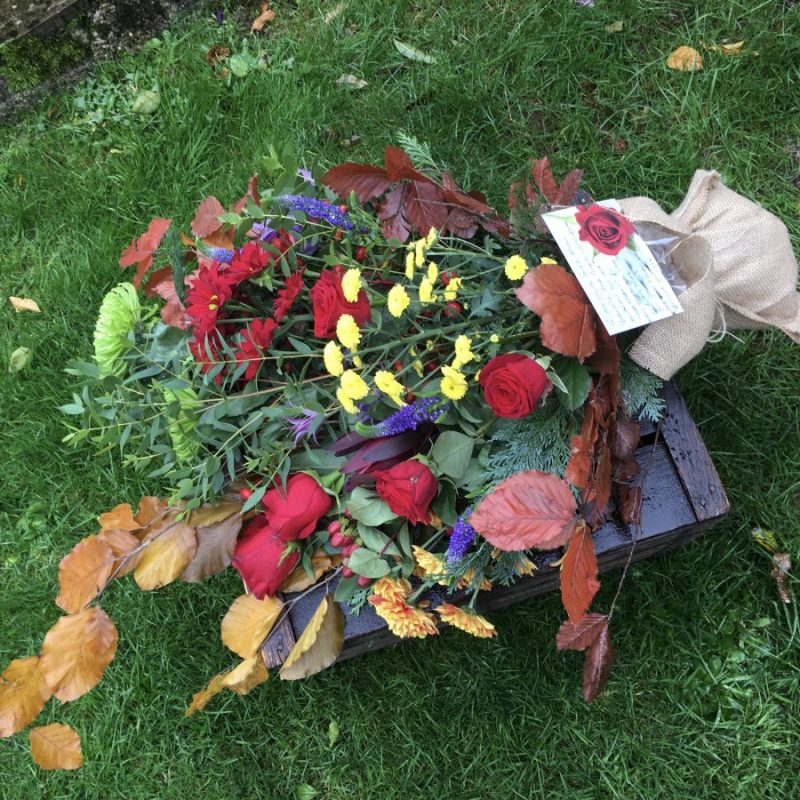 Hand tied Sheaf’s & Small Casket Sprays – Flowers by Wendy